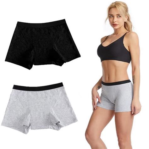 Lot De 3 Culotte Menstruelle Absorbante Boxer En Coton Culottes Femmes