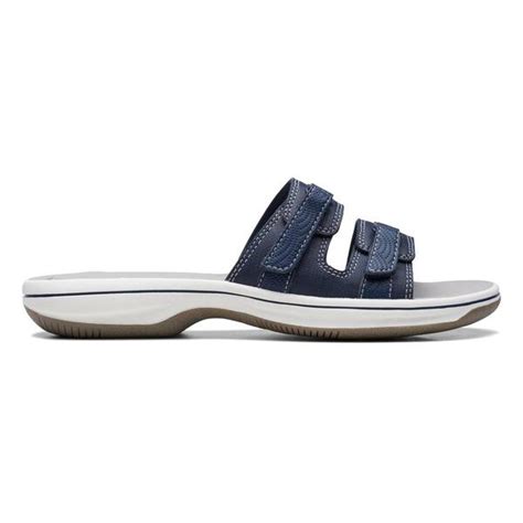 Womens Clarks® Cloudsteppers™ Breeze Piper Navy Slide Sandals Boscovs