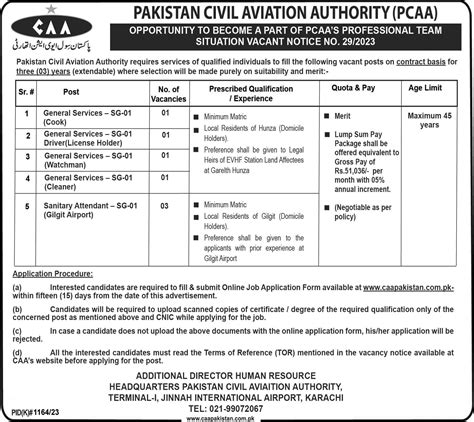 Pakistan Civil Aviation Authority Caa Karachi Jobs Job Advertisement Pakistan