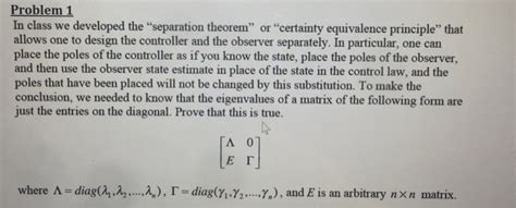 Solved In Class We Developed The Separation Theorem Or Chegg