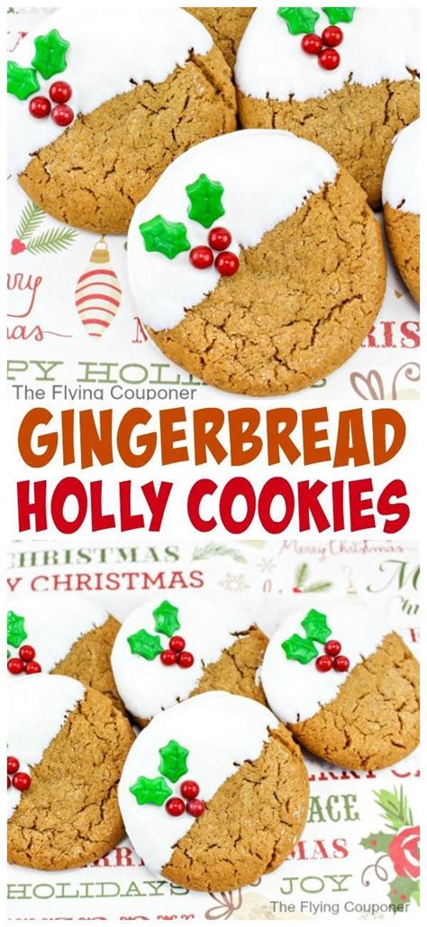 Gingerbread Holly Cookies Best Toppings For Hollyberry Cookie Christmas Holly Cookie Recipe