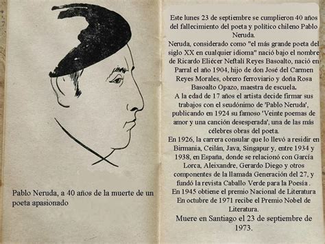 Cra Liceo Nuestra Señora De La Paz Neruda La Muerte De Un Poeta