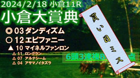 小倉大賞典予想（2024年2月18日小倉11r）by R2理論 Youtube