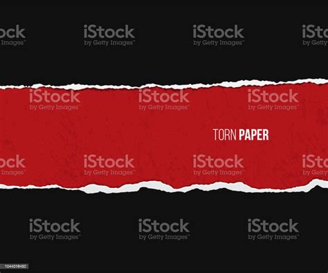 그런 지 빨간색과 검은색 배경에 고립 된 그림자와 찢어진된 종이 벡터 디자인 서식 파일입니다 찢겨진에 대한 스톡 벡터 아트 및 기타 이미지 Istock