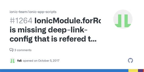 IonicModule ForRoot Is Missing Deep Link Config That Is Refered To