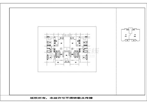 广州盛世江南小区住宅每户94平对称户型设计cad图纸（1梯2户）住宅小区土木在线