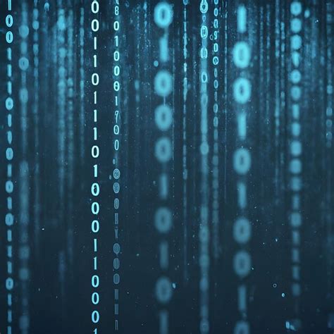 premium photo blue digital binary data on computer screen background