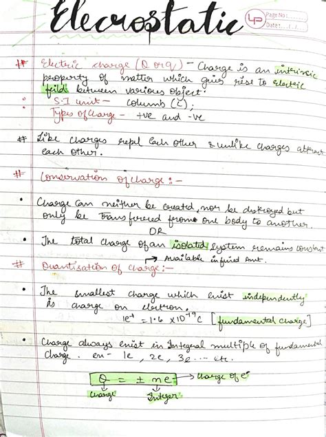 Solution Electrostatic Class 12 Jee Kota Hand Written Notes Studypool