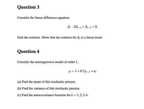 Solved Question 3 Consider The Linear Difference Equation