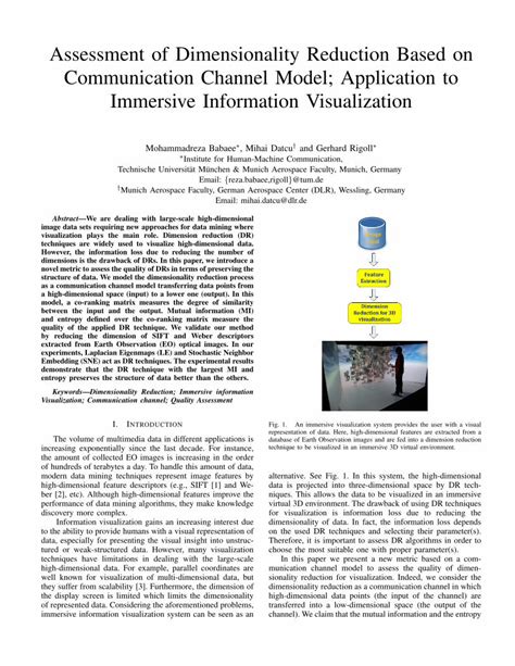 Pdf Assessment Of Dimensionality Reduction Based On · Assessment