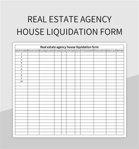 Free Liquidation Form Templates For Google Sheets And Microsoft Excel