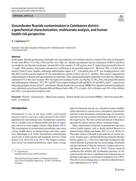 Pdf Groundwater Fluoride Contamination In Coimbatore District Dokumen Tips