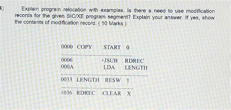Solved 44 Explain Program Relocation With Examples Is