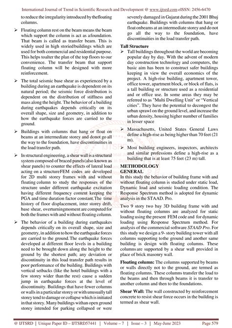 an analysis of a tall structure with shear panel and floating columns