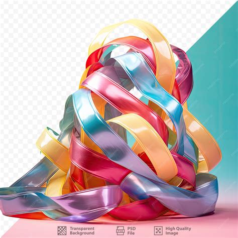 Premium Psd Colorful Shiny Christmas Ribbon Stack