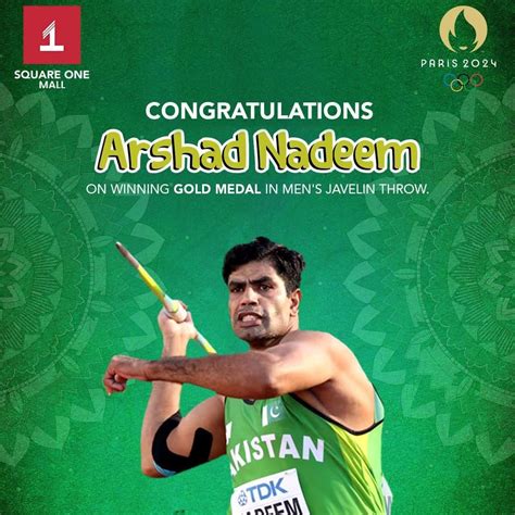 Square One Mall On Linkedin Arshadnadeem Winner Goldmedal Pakistan