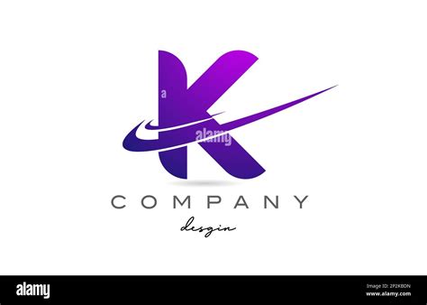 K Purple Alphabet Letter Logo With Double Swoosh Corporate Creative