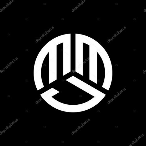 Dise O Del Logotipo De La Letra MMJ Sobre Fondo Negro MMJ Iniciales