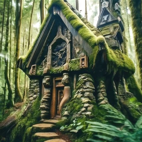Druid House In The Forest Professional Photo Realistic Beautiful