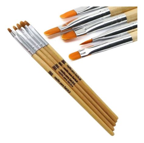 Kit Pincéis Para Unha Gel Fibra Porcelana Acrigel Parcelamento sem juros