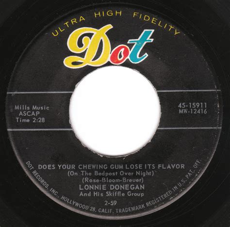 Lonnie Donegans Skiffle Group Does Your Chewing Gum Lose Its Flavor On The Bedpost Over