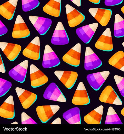 Halloween Seamless Pattern With Candy Corn Vector Image