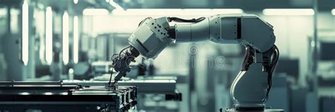 Robotic Arm Expertly Handling Small Assembly Task Stock Illustration Illustration Of