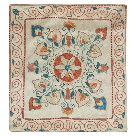 Floral Handmade 100 Silk Cushion Cover Embroidered Suzani Lace Pillow