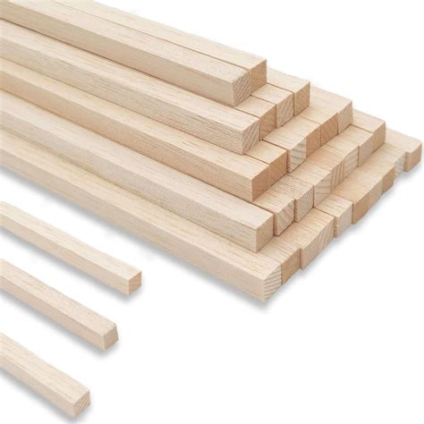 20 Pcs Square Wooden Dowel Rods Wood Dowels For Crafting 1 2 X 12