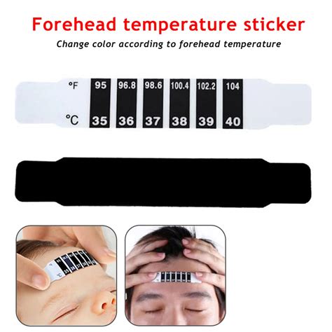 10 Pcs Non Toxic Forehead Thermometer Forehead Head Strip Thermometer