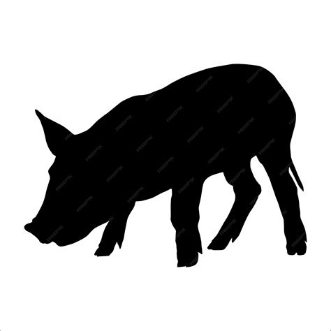 Premium Vector Silhouette Of A Pig