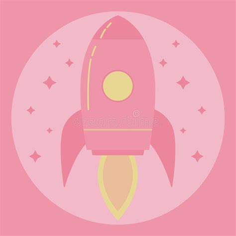 Cute Rocket Vector Illustration Stock Vector Illustration Of