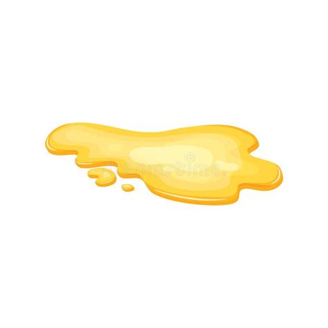 Yellow Puddle Oil Liquid Gold Honey Spill Juice Drop Isolated In
