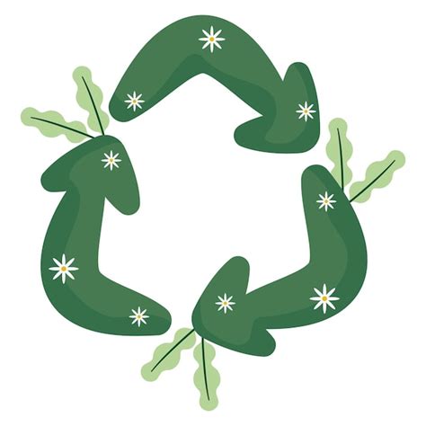 Symbole De Recyclage Avec Des Feuilles Vecteur Gratuite