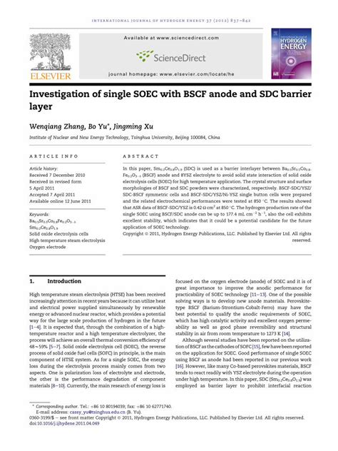 Pdf Investigation Of Single Soec With Bscf Anode And Sdc Barrier Layer Dokumentips