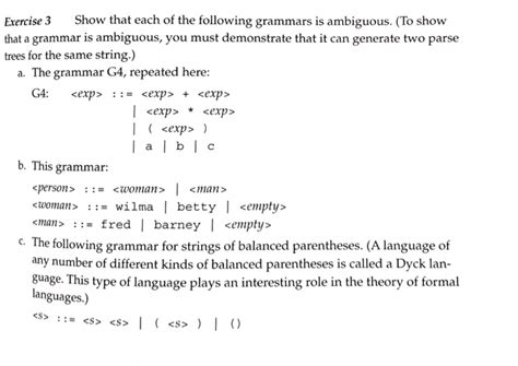 Solved Exercise 3 Show That Each Of The Following Grammars Chegg