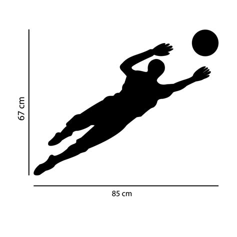 Adesivo De Parede Goleiro Futebol Preto Quarto Menino Adolescente
