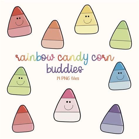 Rainbow Candy Corn Clipart Halloween Candy Clipart Candy Etsy