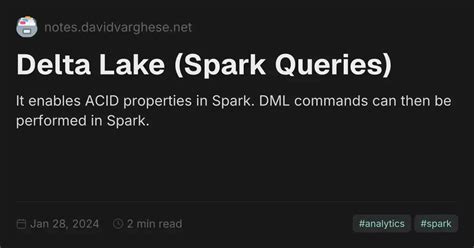 Delta Lake Spark Queries