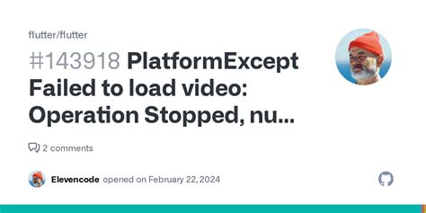 PlatformException VideoError Failed To Load Video Operation Stopped