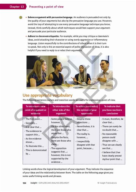 Explore And Analyse Argument 2023 Study Design Insight Publications