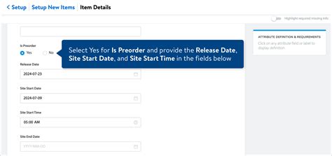 Helpdocs Setting Up Preorder Items