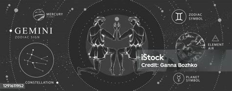 점성술 쌍둥이 조디악 기호현대 마법 마술 카드 현실적인 손 그리기 남자 그림 그림 조디악 특성 개성 개념에 대한 스톡 벡터 아트 및 기타 이미지 Istock