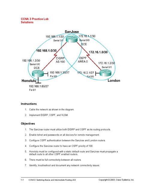 Ccna 3 Practice Lab Solutions Instructions Pdf Cisco Certifications Router Computing