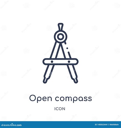 Linear Open Compass Icon From Measurement Outline Collection Thin Line