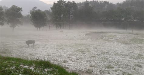 Fuerte granizada pinta de blanco campos en Totonicapán