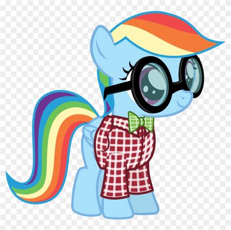 Nerd Clipart Goggle Rainbow Dash With Nerd Glasses Hd Png Download