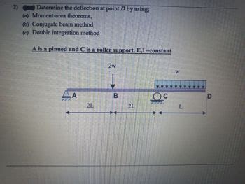 Answered Determine The Deflection At Point D By Using A Moment Area Theorems B