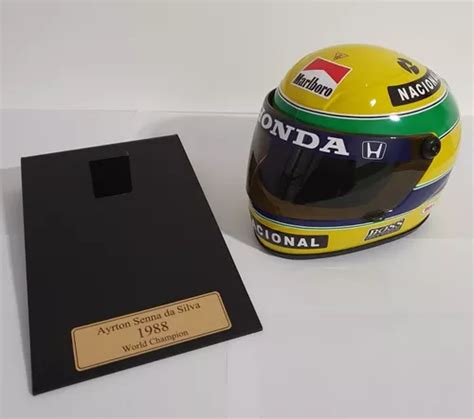 Miniatura Capacete Base Ayrton Senna 1988 Escala 1 2 13 Cm Frete grátis
