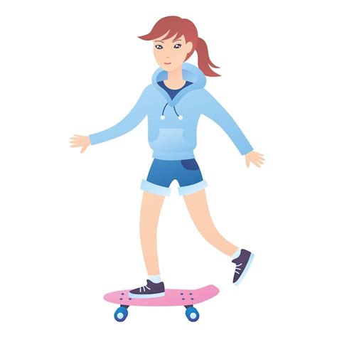 Premium Vector Girl Skateboarder